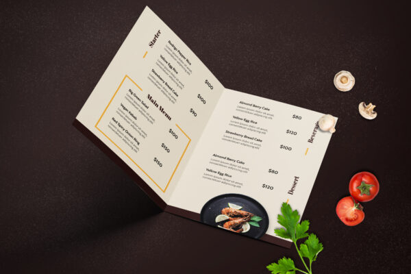 Bifold Restaurant Menu Template | TMint
