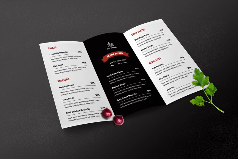 Bifold Restaurant Menu Template | TMint
