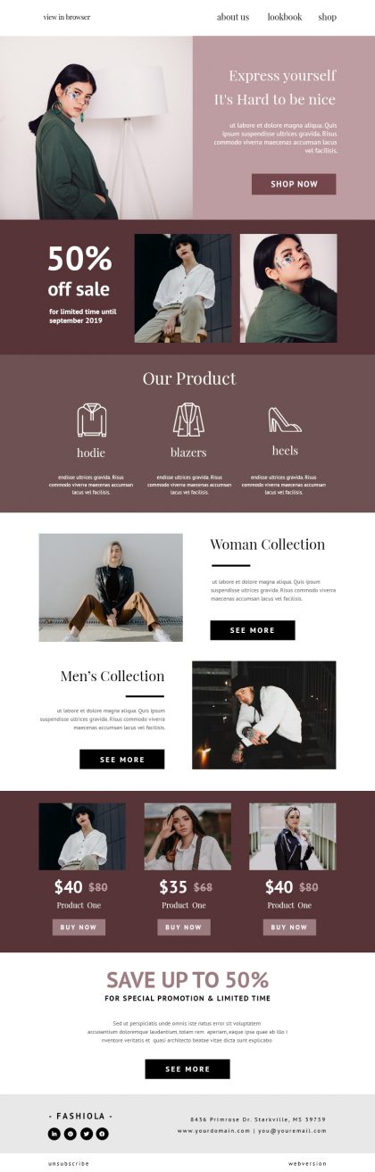 Fashion Email Newsletter UI Template | TMint