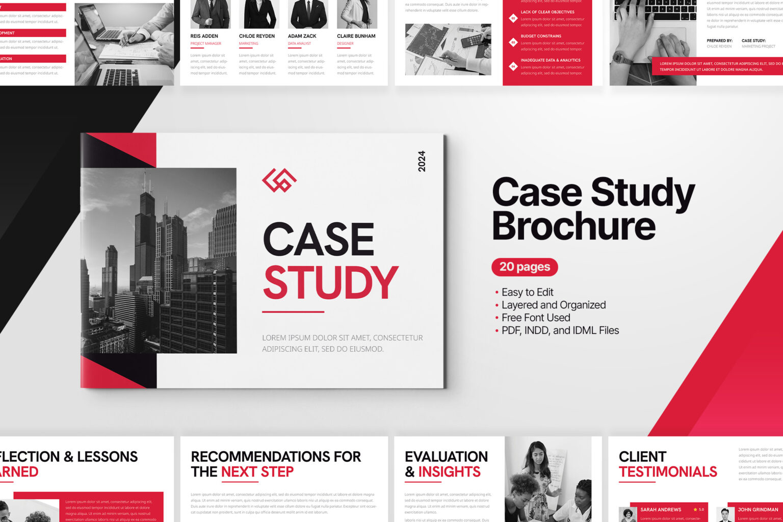 Modern Clean Project Case Study Print Template | TMint