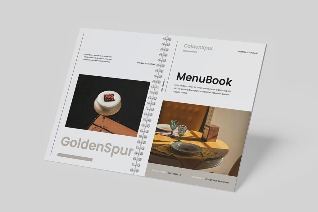 Modern Portrait Menu Book Print Template | TMint