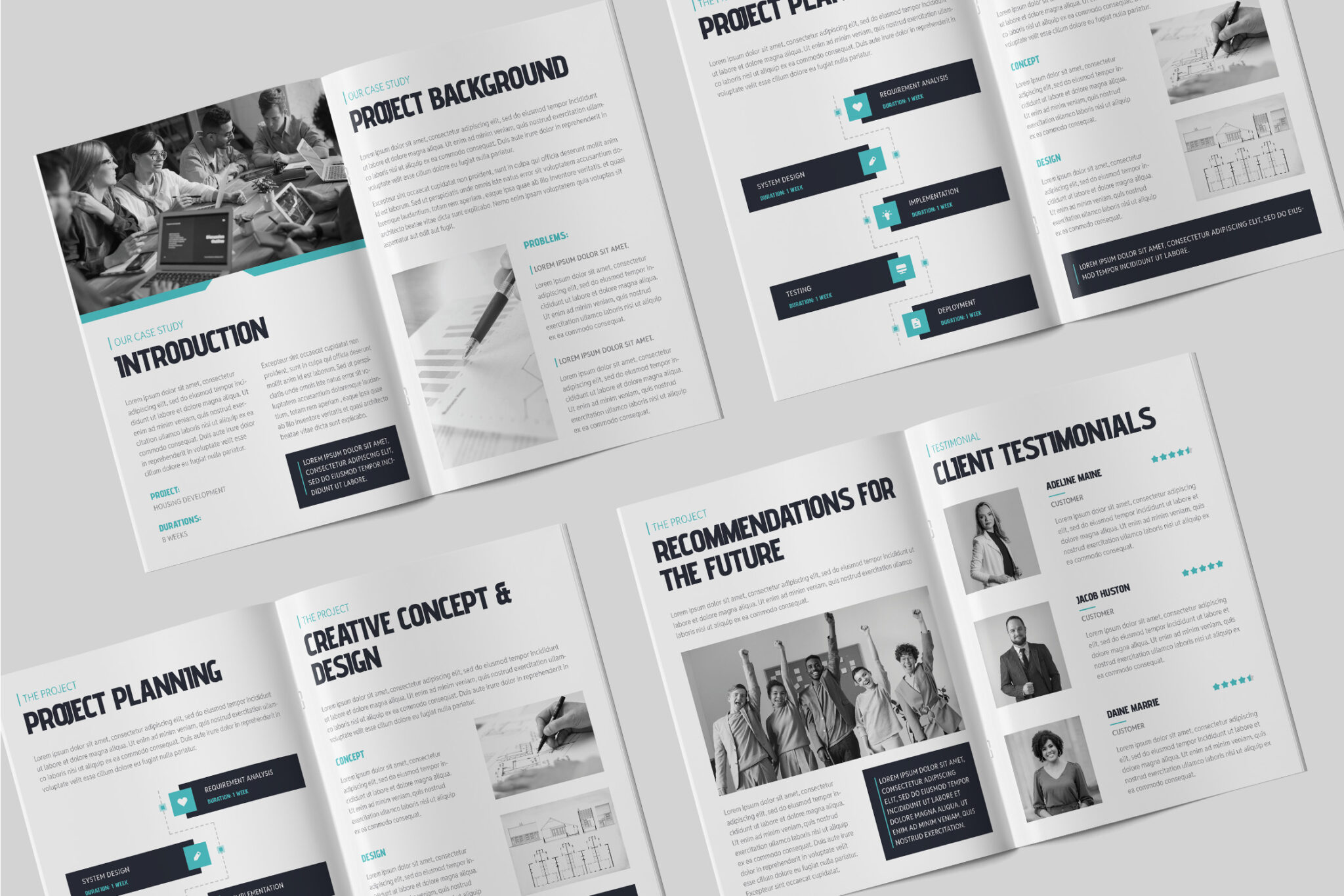 Modern Portrait Case Study Print Template | TMint