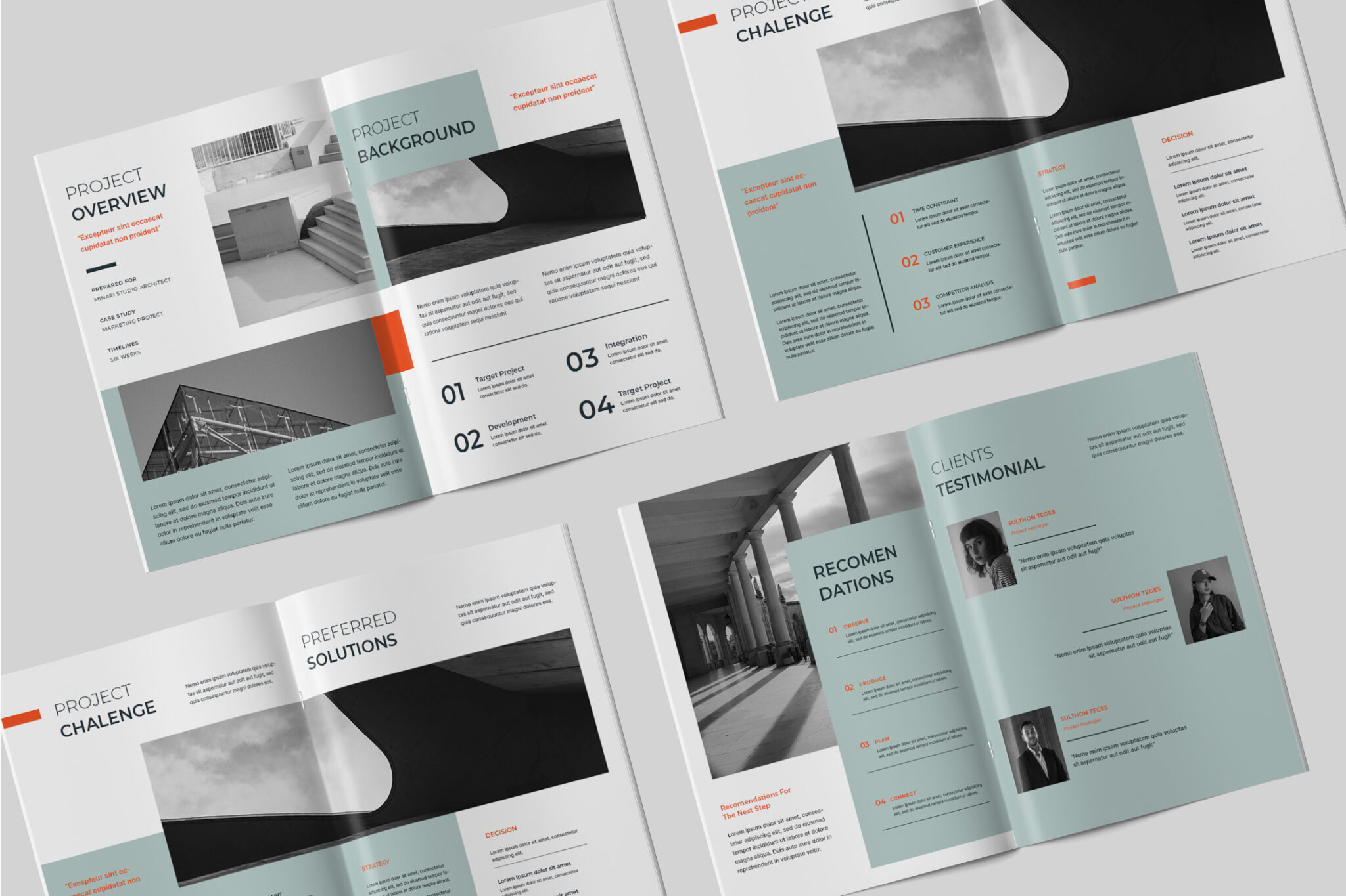 Modern Portrait Case Study Print Template | TMint
