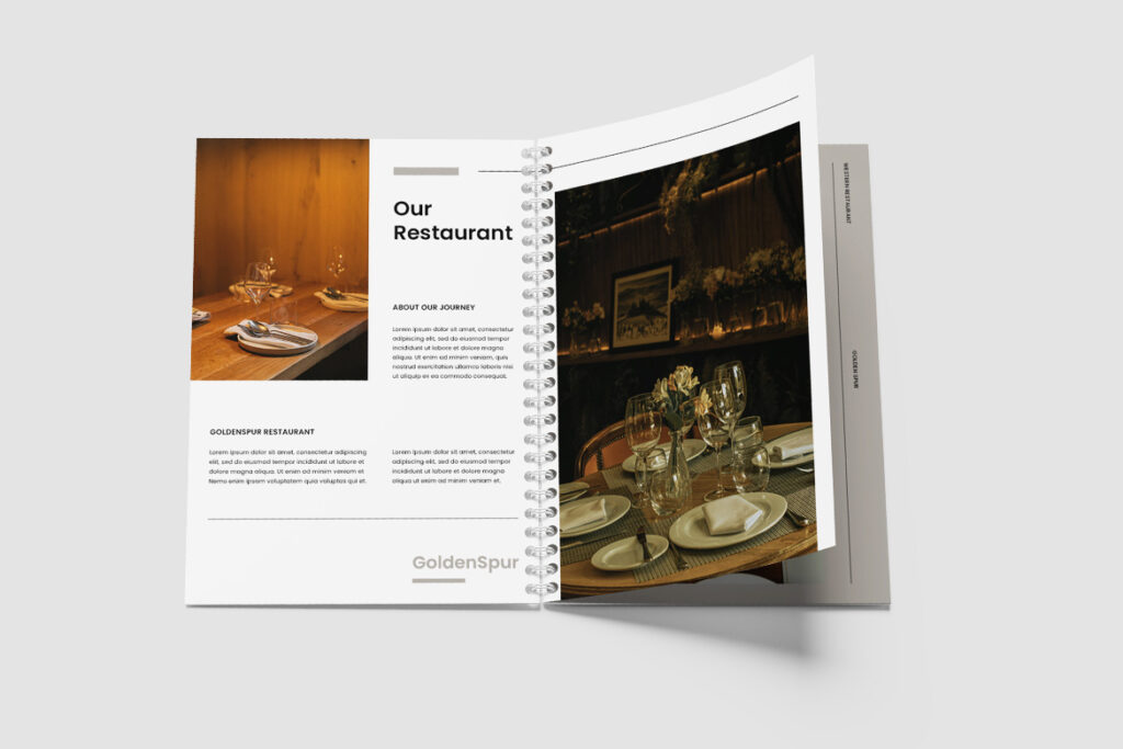 Modern Portrait Menu Book Print Template | TMint