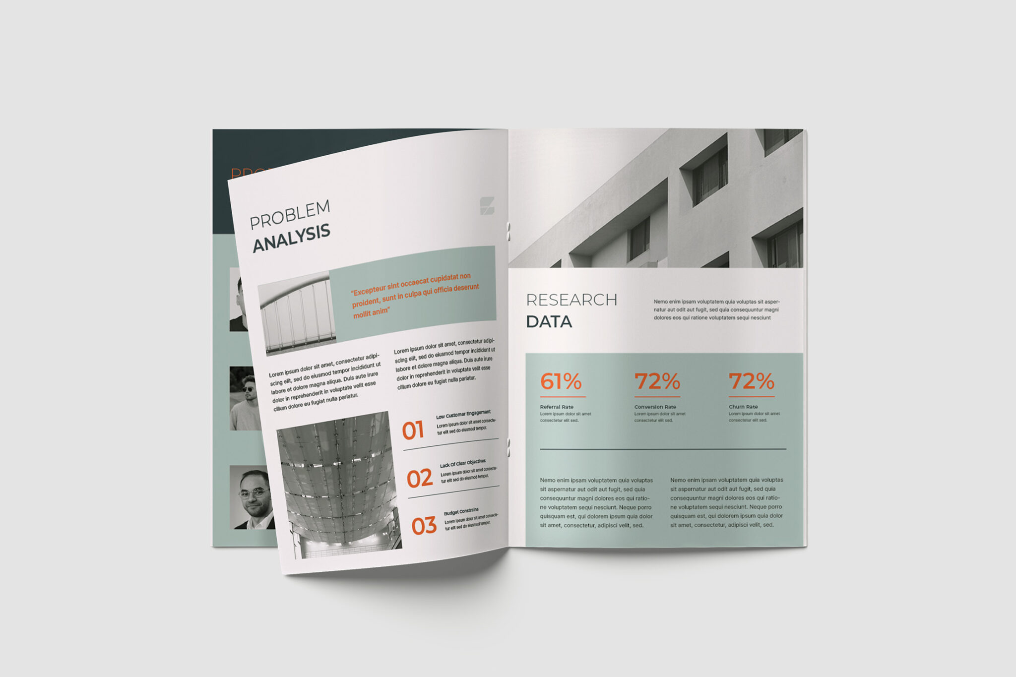 Modern Portrait Case Study Print Template | TMint