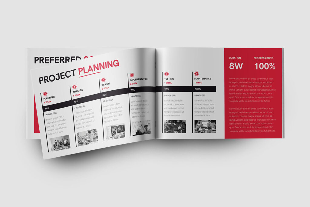 Modern Clean Project Case Study Print Template | TMint