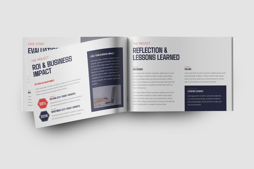Modern Clean Project Case Study Print Template | TMint