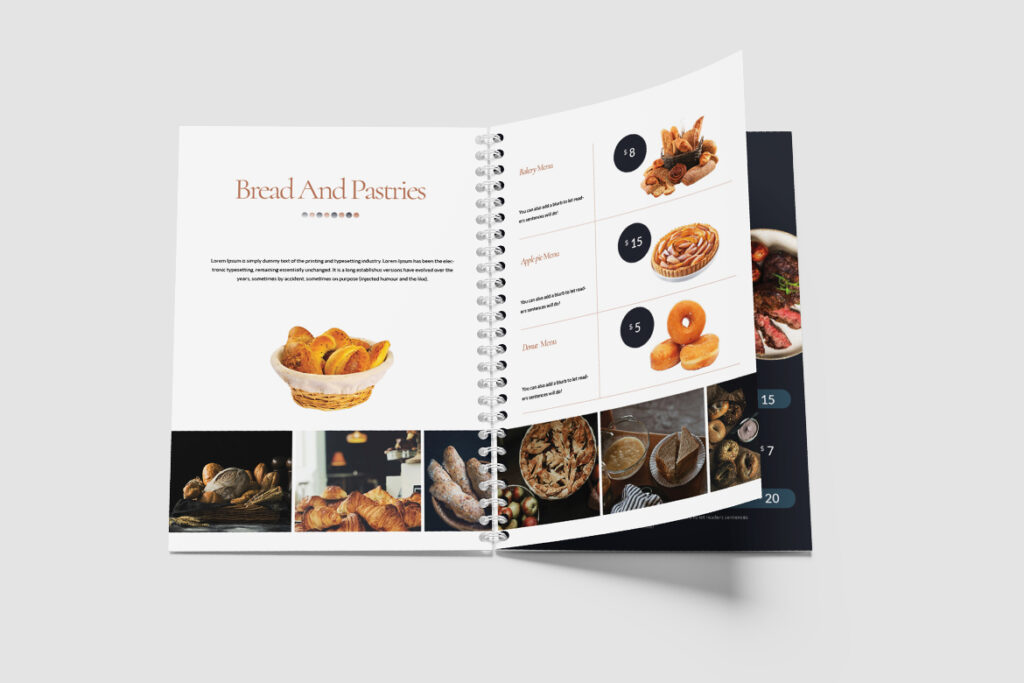 Modern Portrait Menu Book Print Template | TMint