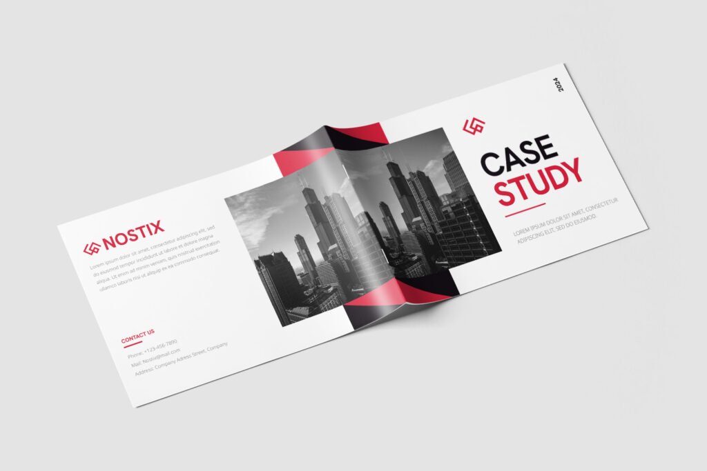 Modern Clean Project Case Study Print Template | TMint