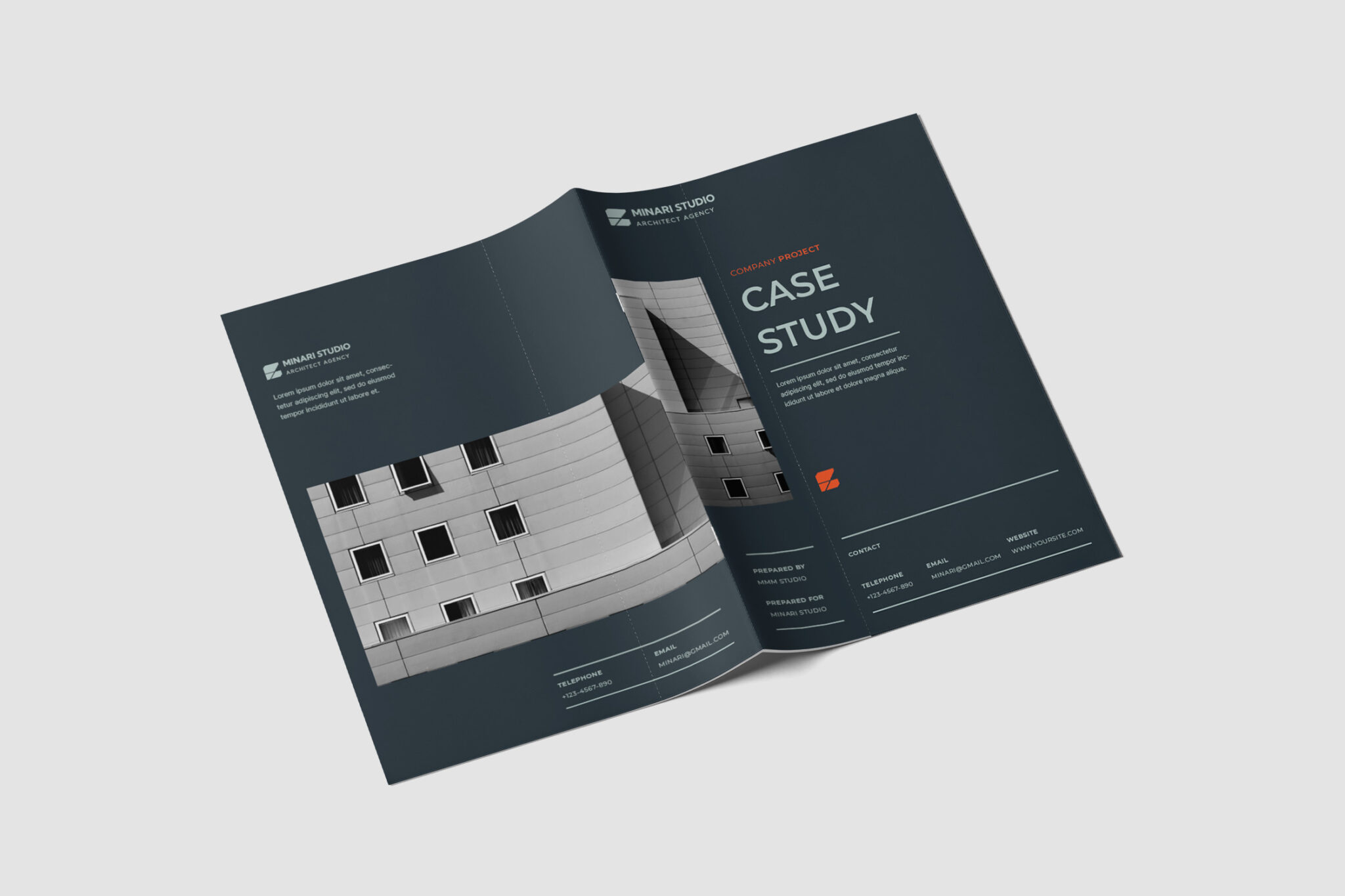 Modern Portrait Case Study Print Template | TMint