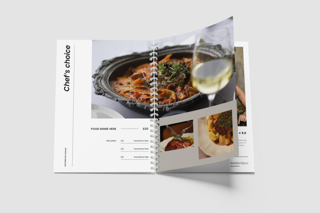 Modern Portrait Menu Book Print Template | TMint