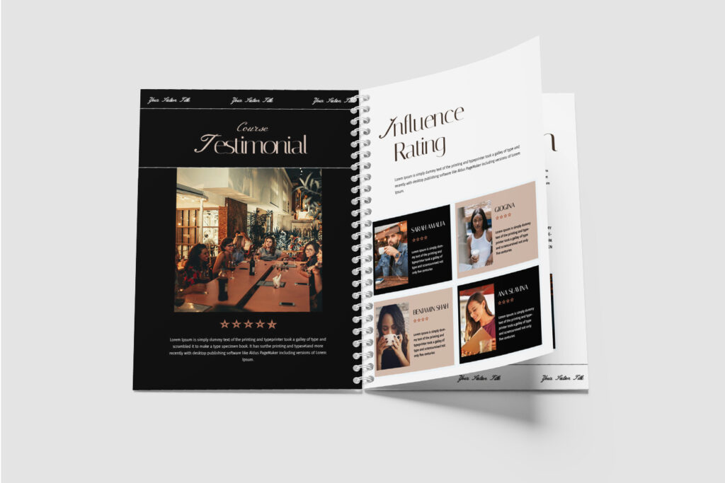 Modern Portrait Menu Book Print Template | TMint