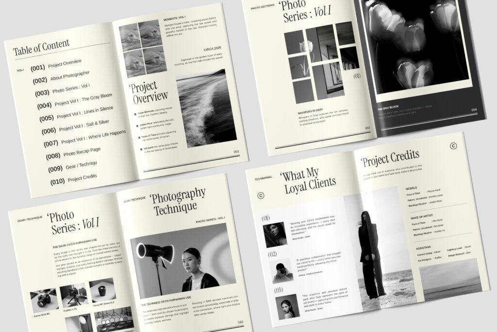 Photography Lookbook Template for Adobe InDesign | TMint